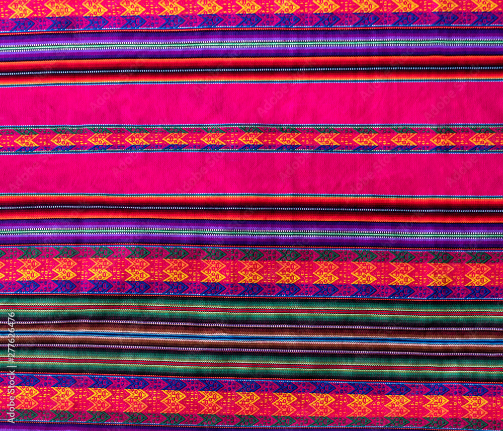 Pink wooven wool from Peru. Traditional fabric background colorful ...