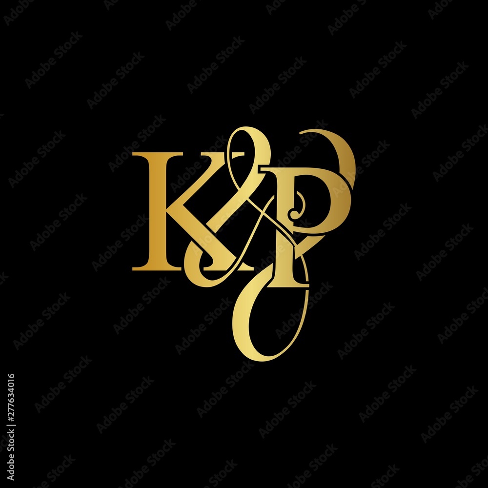 K & P KP logo initial vector mark. Initial letter K & P KP luxury art ...