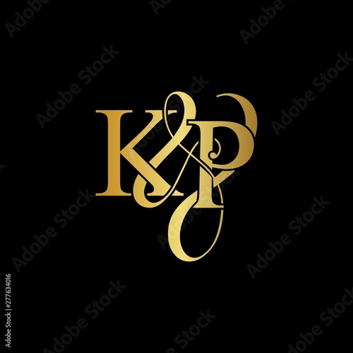K & P KP logo initial vector mark. Initial letter K & P KP luxury art ...