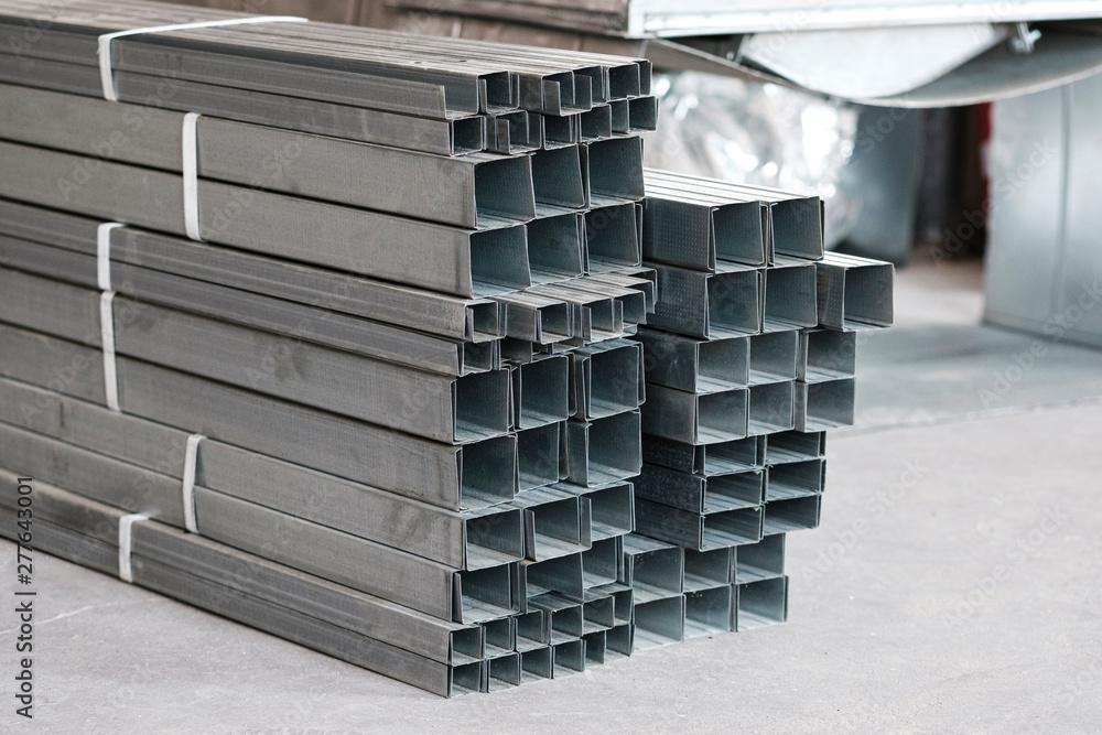 aluminum profile for drywall at the construction site Stock Photo ...