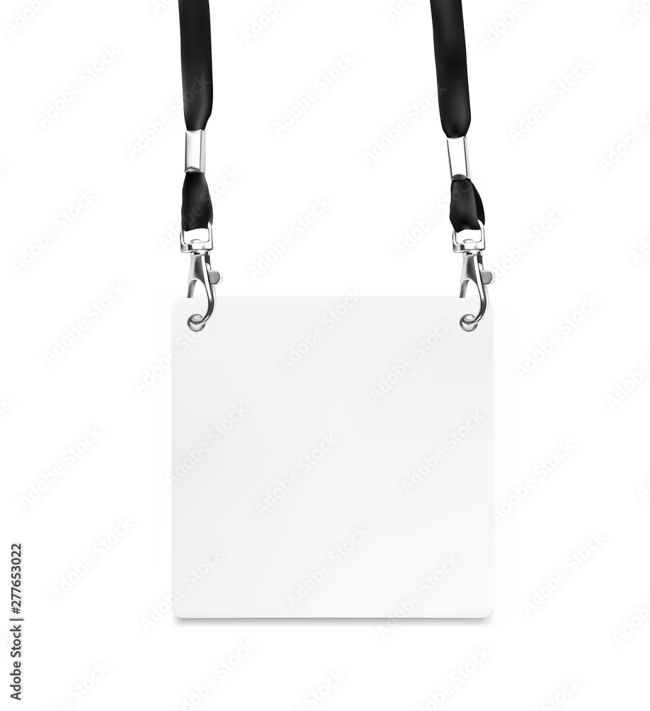 Lanyard with id card. Vector illustration isolated on white background ...