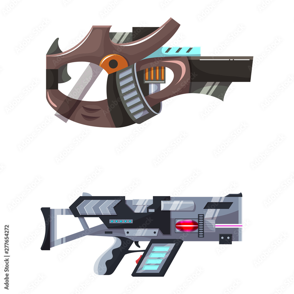 Weapon vector space gun blaster laser gun with futuristic handgun and ...