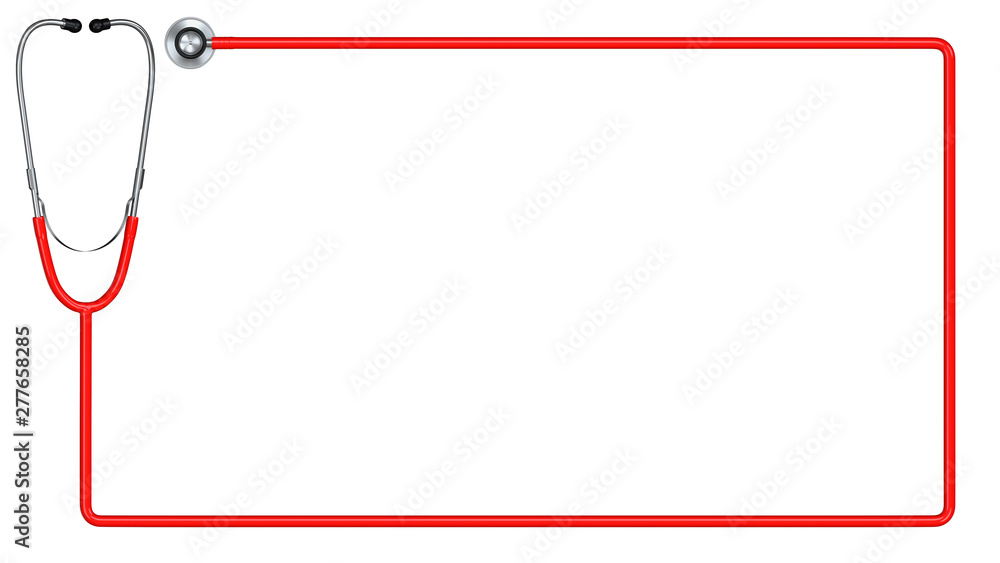 Stethoscope Red Color and Rectangle Shape Frame Made From Tube ...