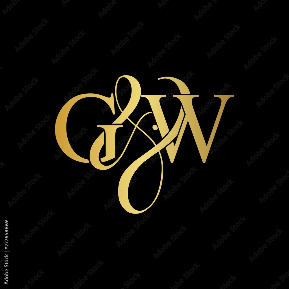G & W / GW logo initial vector mark. Initial letter G and W GW logo ...