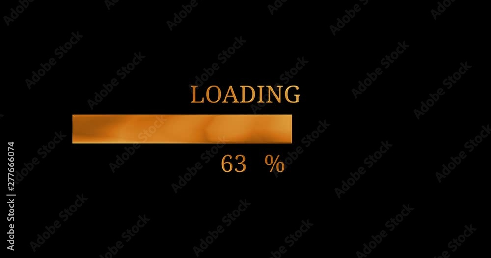 Golden shining loading bar on transparent background Stock Video ...
