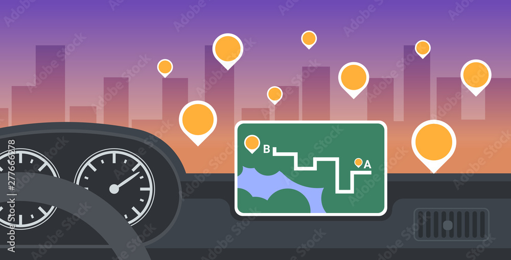 vehicle cockpit with smart driving assistance automobile computer gps ...