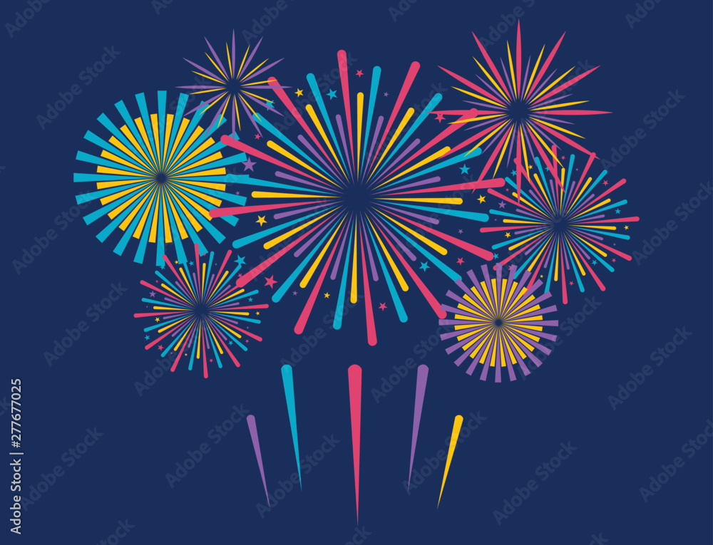 Fireworks background. Vector Stock Vector | Adobe Stock