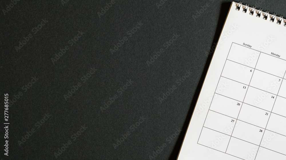 Calendar page top view Stock Photo | Adobe Stock