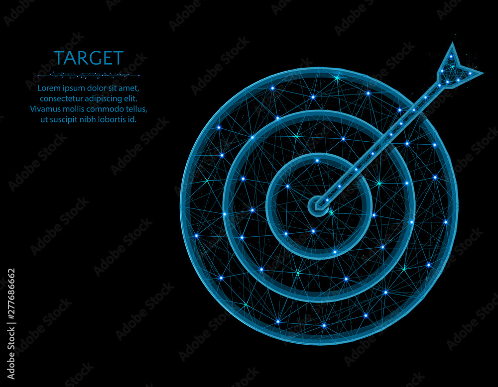 Target low poly model, Arrow and aim in polygonal style, get into the ...