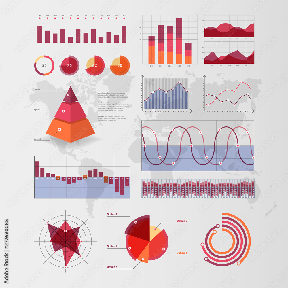 World map infographic. Vector illustration Stock Vector | Adobe Stock