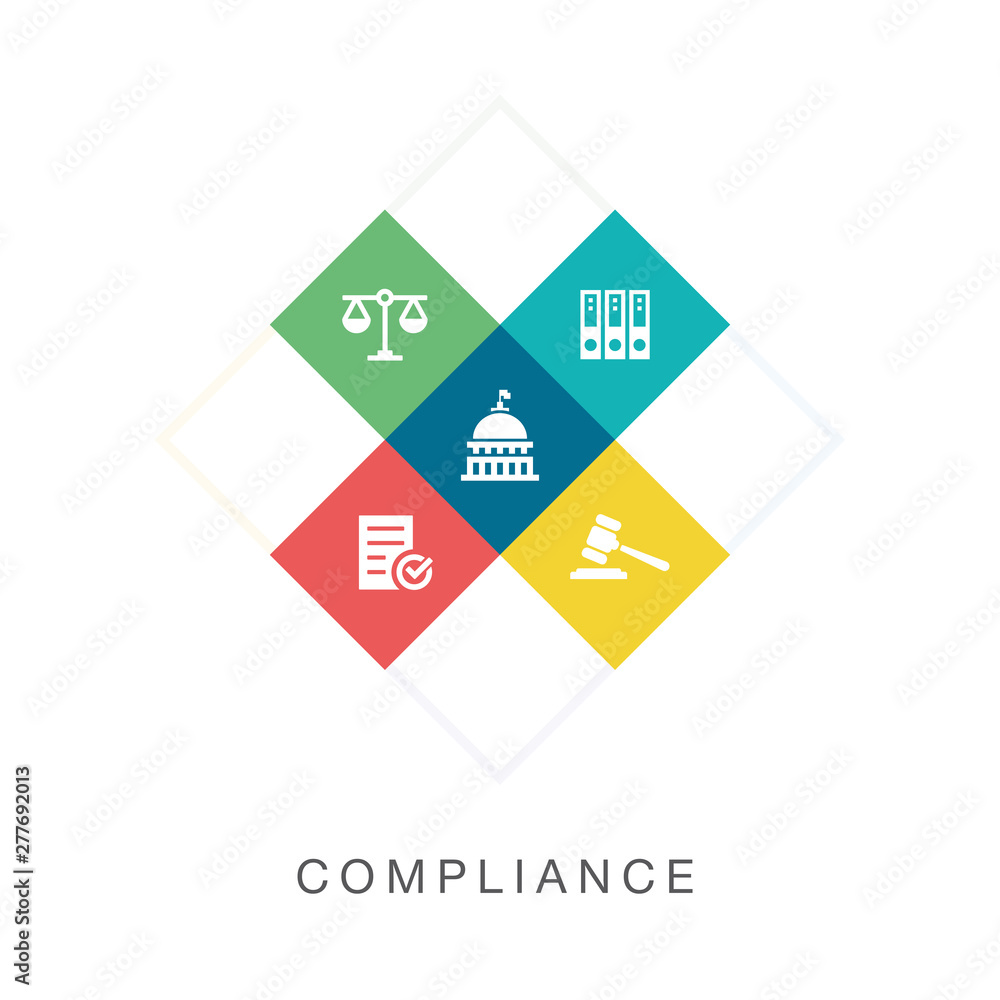 COMPLIANCE LINE ICON SET Stock Vector | Adobe Stock