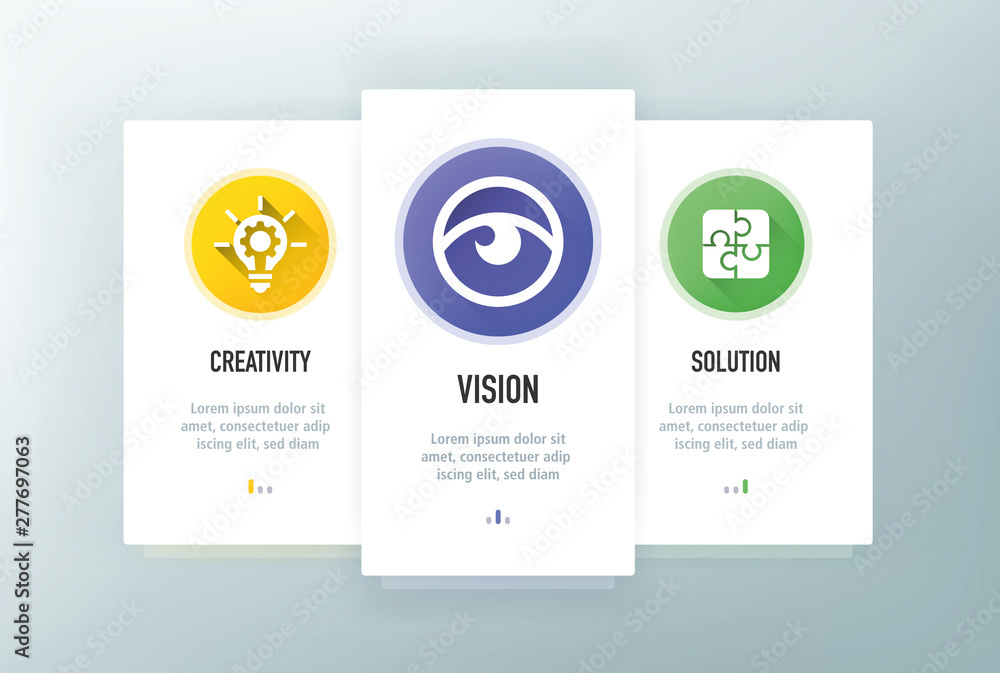Vision Icons for Website and mobile app onboarding screens vector ...