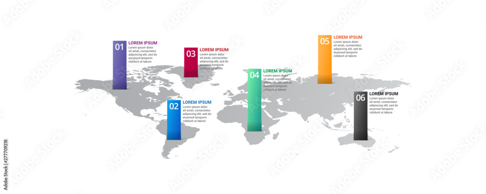 world map Infographic template with icons options . world infographic ...