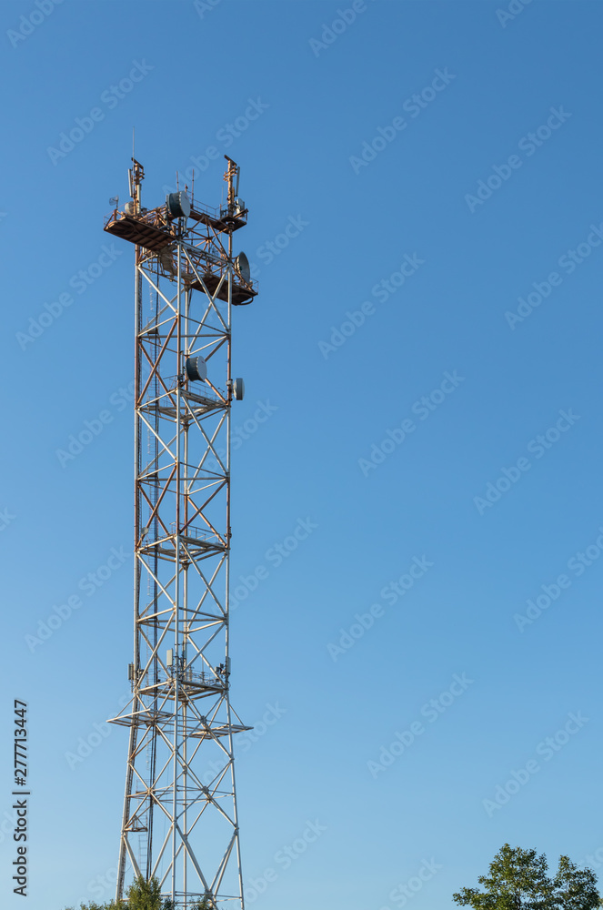 Telecommunication sation. Gsm tower, mobile and internet tower. Gsm ...