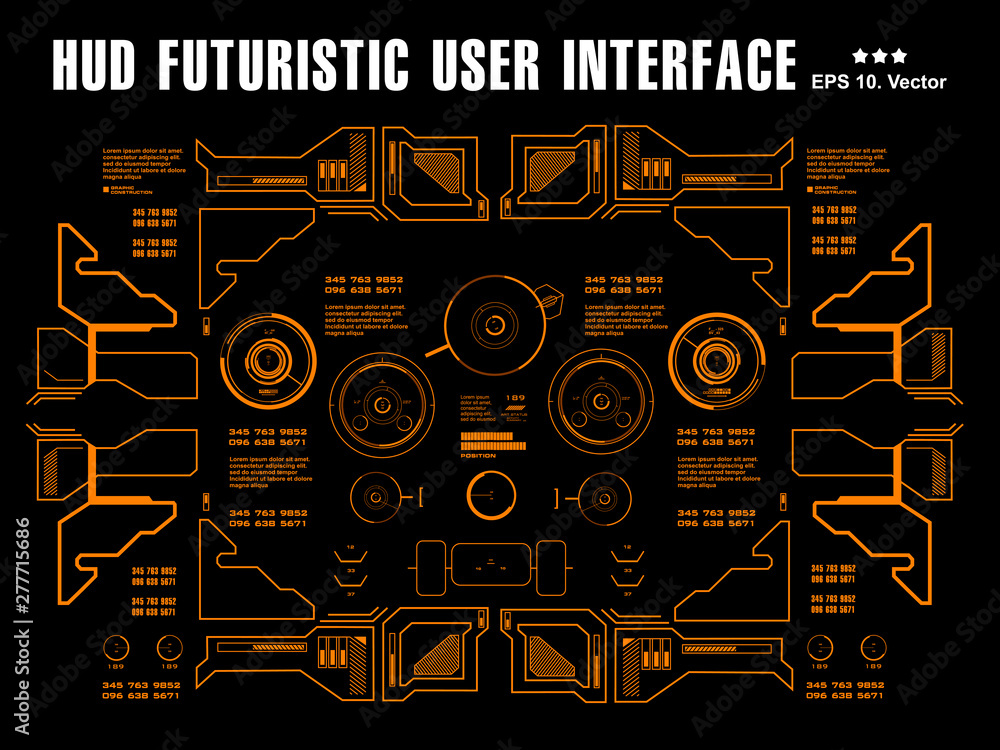 Sci-fi futuristic hud dashboard display virtual reality technology ...