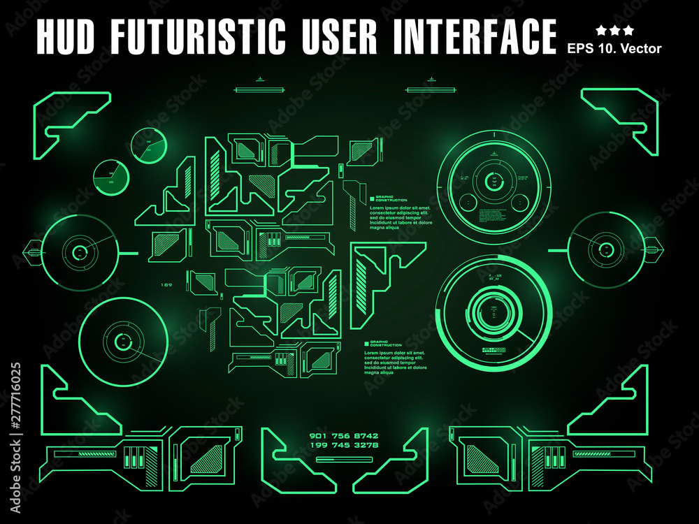 Sci-fi futuristic hud dashboard display virtual reality technology ...