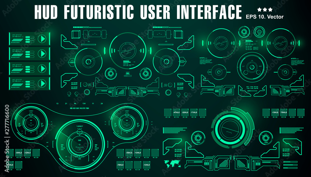 Sci-fi futuristic hud dashboard display virtual reality technology ...