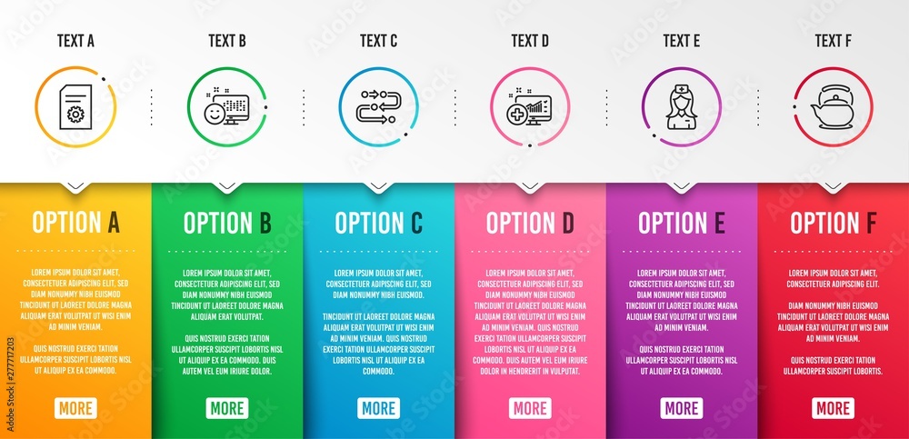 Methodology, File settings and Smile icons simple set. Hospital nurse ...