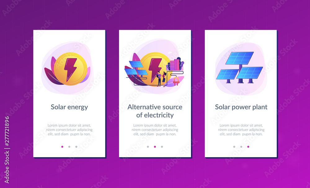 Businessmen use solar energy panels to produce electricity for the city ...