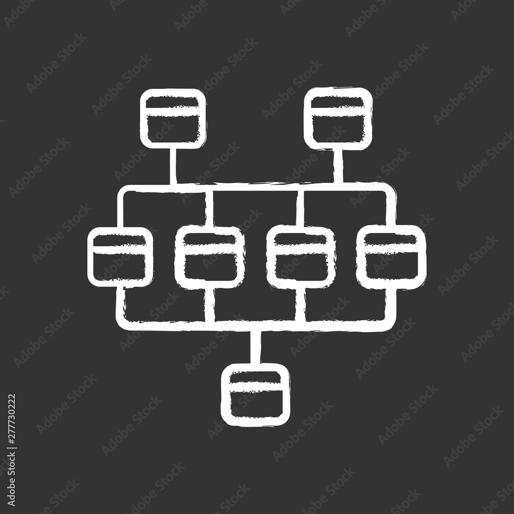 Network diagram chalk icon. Cluster diagram. Vertices and edges of ...