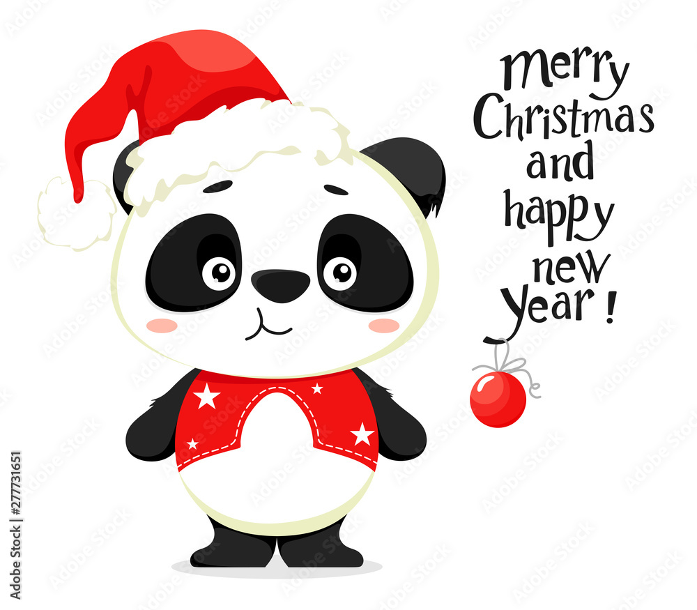 Merry Christmas Cute Panda
