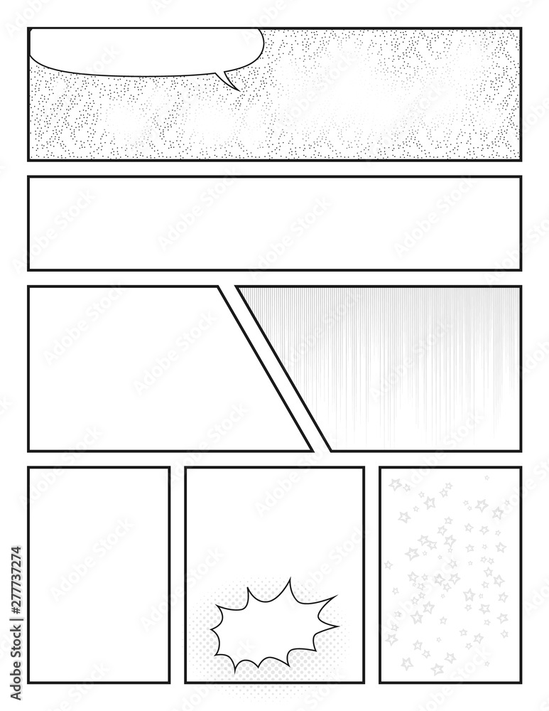 comic book template for Drawing Stories with halftone effects and ...