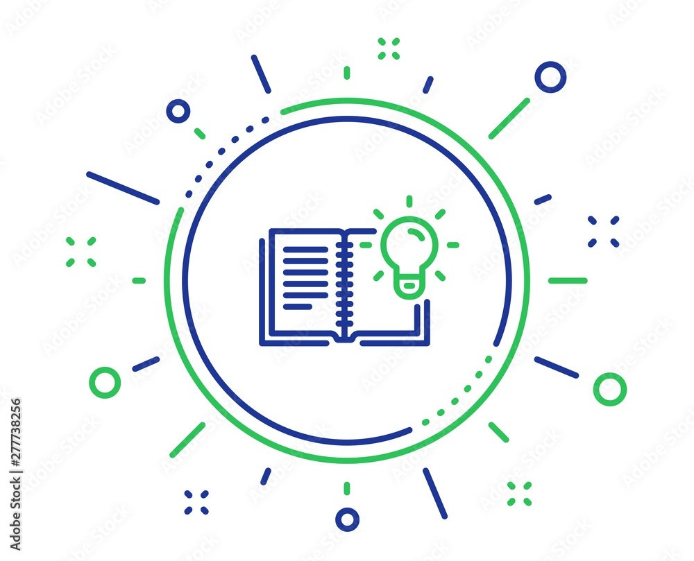 Product knowledge line icon. Education process sign. Quality design ...