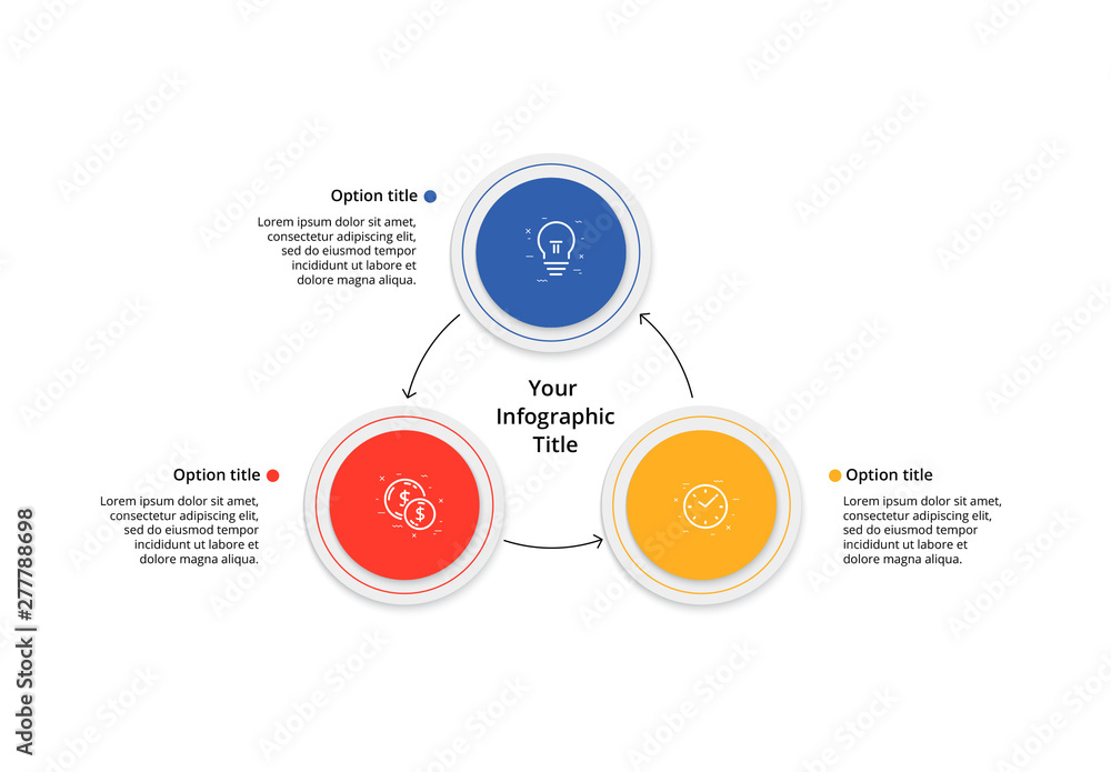 3 Step Infographic with Colorful Accents Stock Template | Adobe Stock