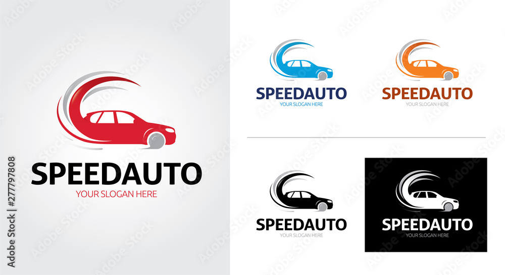Speed Auto minimalist and creative logo set Stock Vector | Adobe Stock