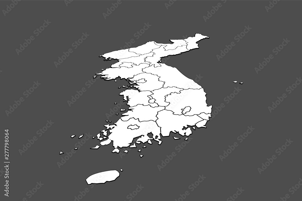 korea map. graphic vector map of asia countries Stock Vector | Adobe Stock