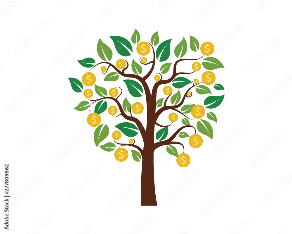 Money Tree Prosperity Symbol Stock Vector | Adobe Stock