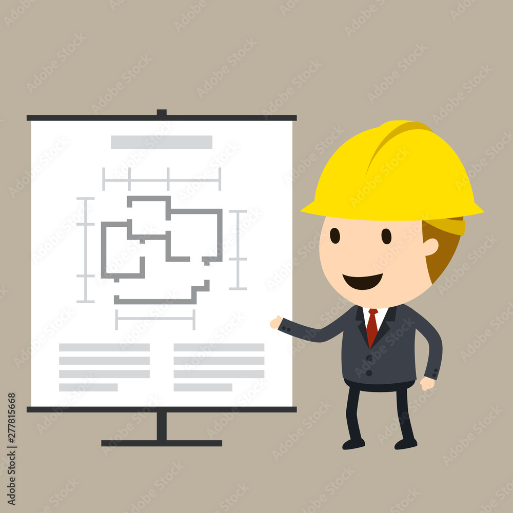 Workers Presentation and Conference meetings using flip charts, Vector ...