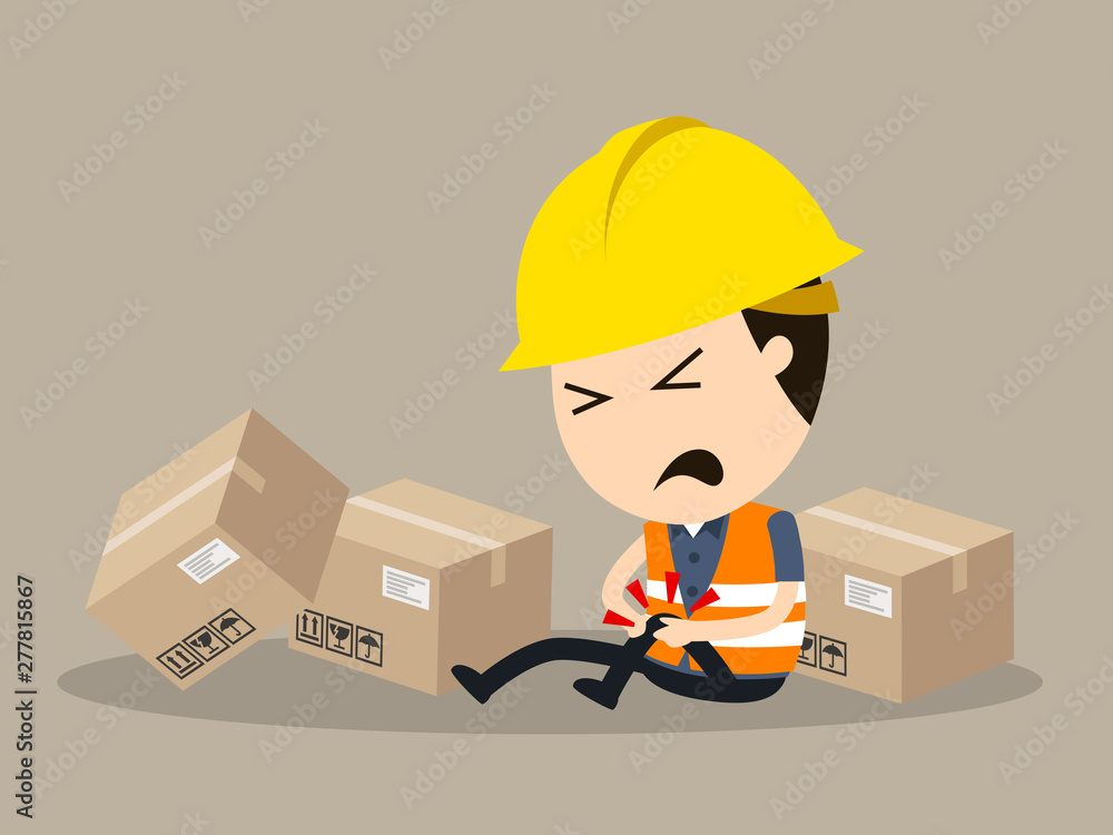 Injury caused by a fall, Vector illustration, Safety and accident ...