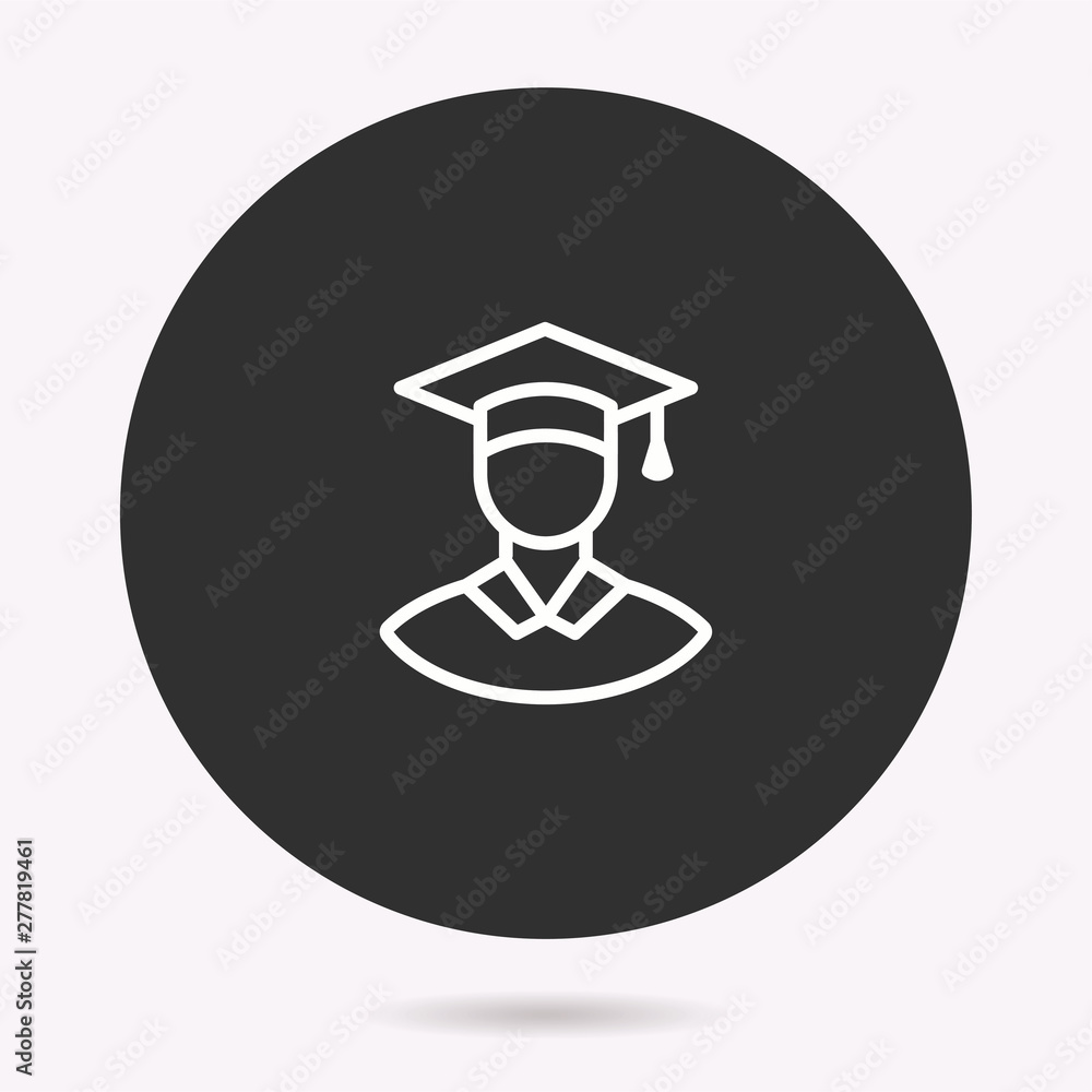 Graduation cap - vector icon. Illustration isolated. Simple pictogram ...