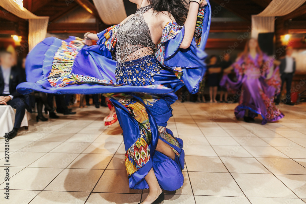 Gypsy dance festival, Woman performing romany dance and folk songs in ...