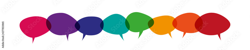 speech bubbles banner colorful rainbow set Stock Vector | Adobe Stock