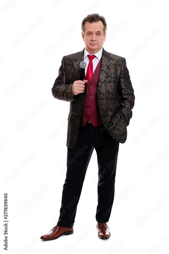 Full length body of happy and successful senior man 60-65 years old ...