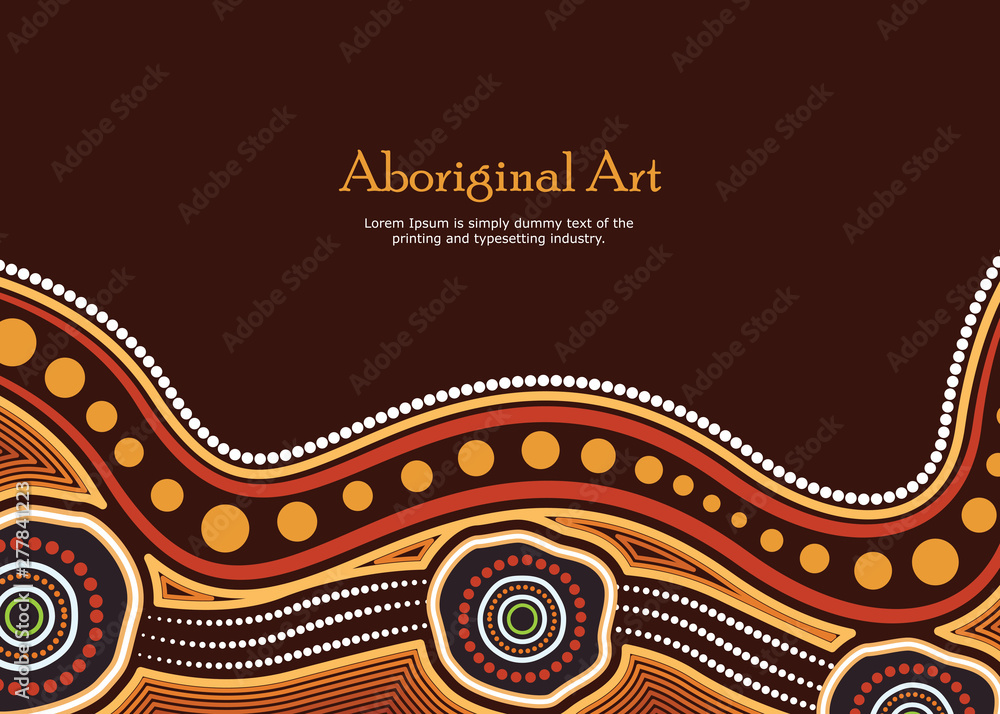 Poster Aboriginal art vector banner with text. – Wall Art | UkPosters