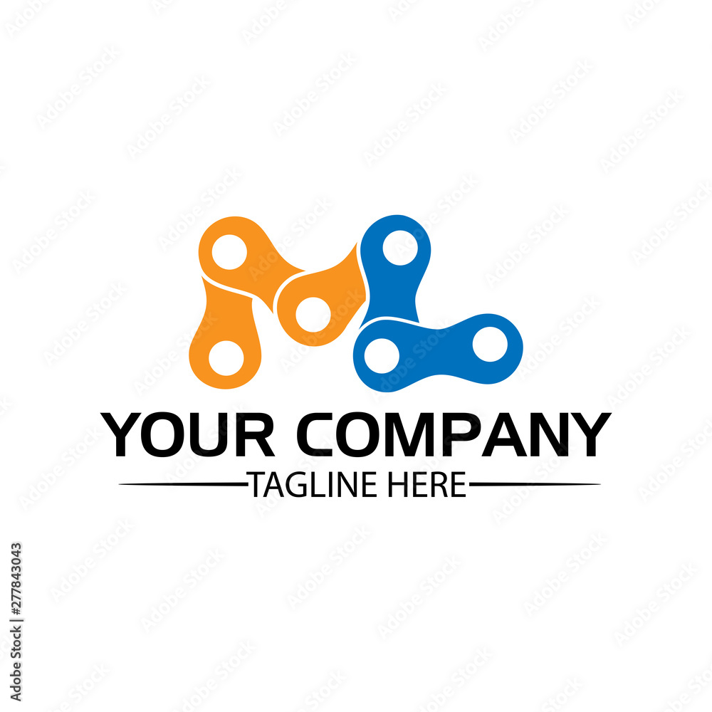 Letter ML, Logo Letter ML and chain. logo formed by chain Stock Vector ...