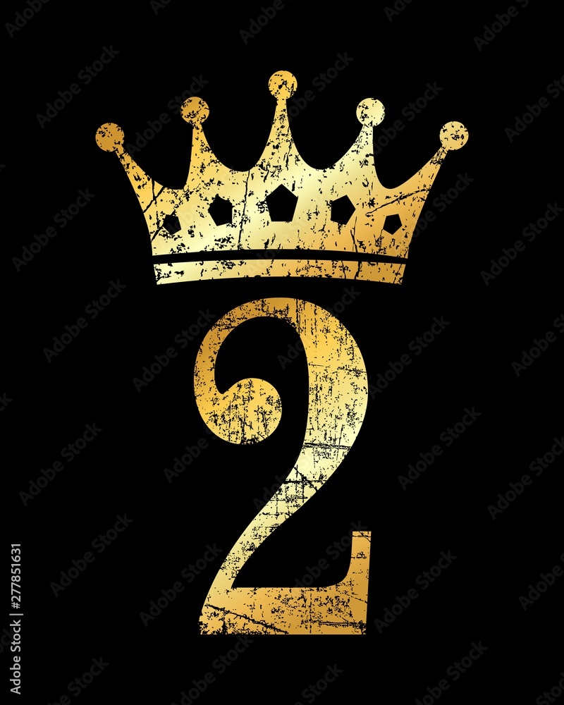 Crown Number 2 (Ancient Gold) Stock Illustration | Adobe Stock