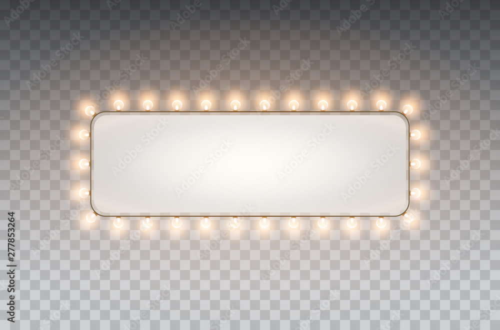 Light rectangle banner isolated on transparent background. Vector ...
