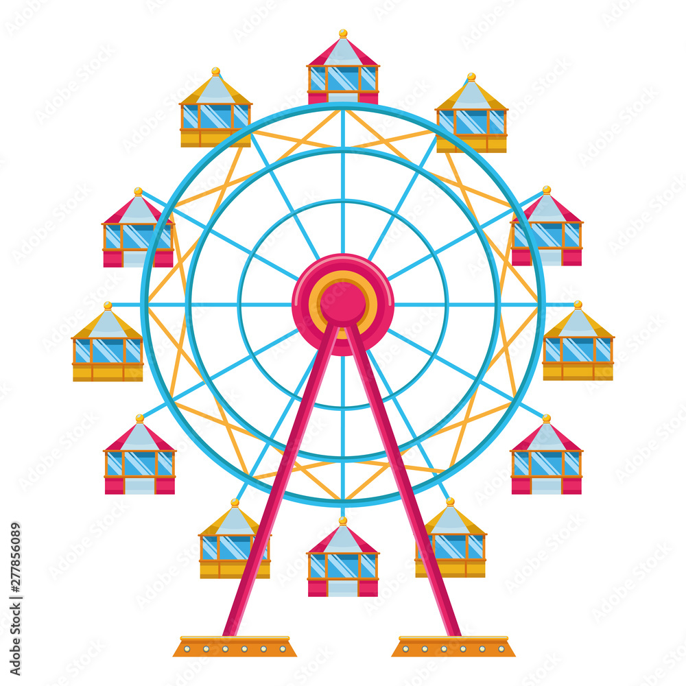Chicago wheel in amusement park Stock Vector | Adobe Stock