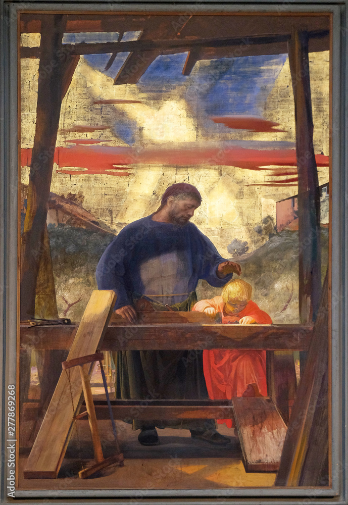 Altarpiece of saint Joseph the Worker, by Pietro Annigoni in the ...