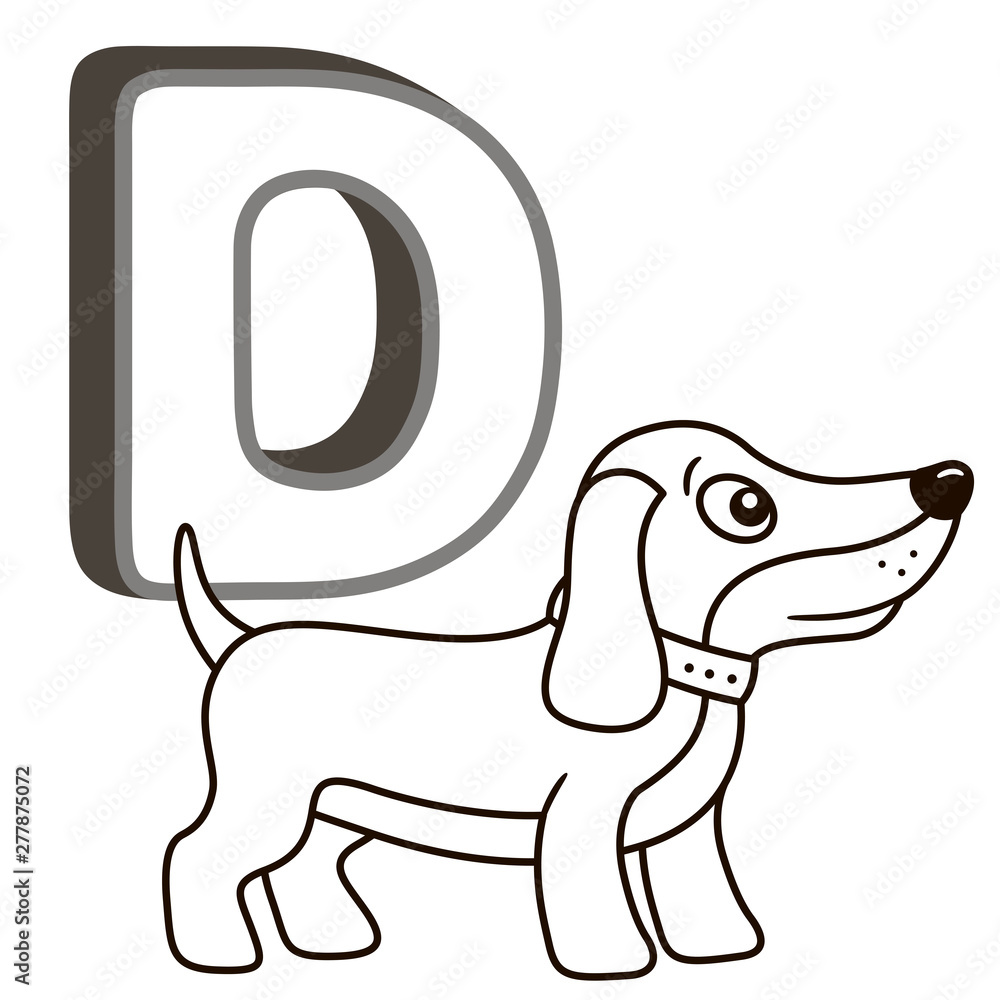 coloring book alphabet with capital letters of the English and cute ...