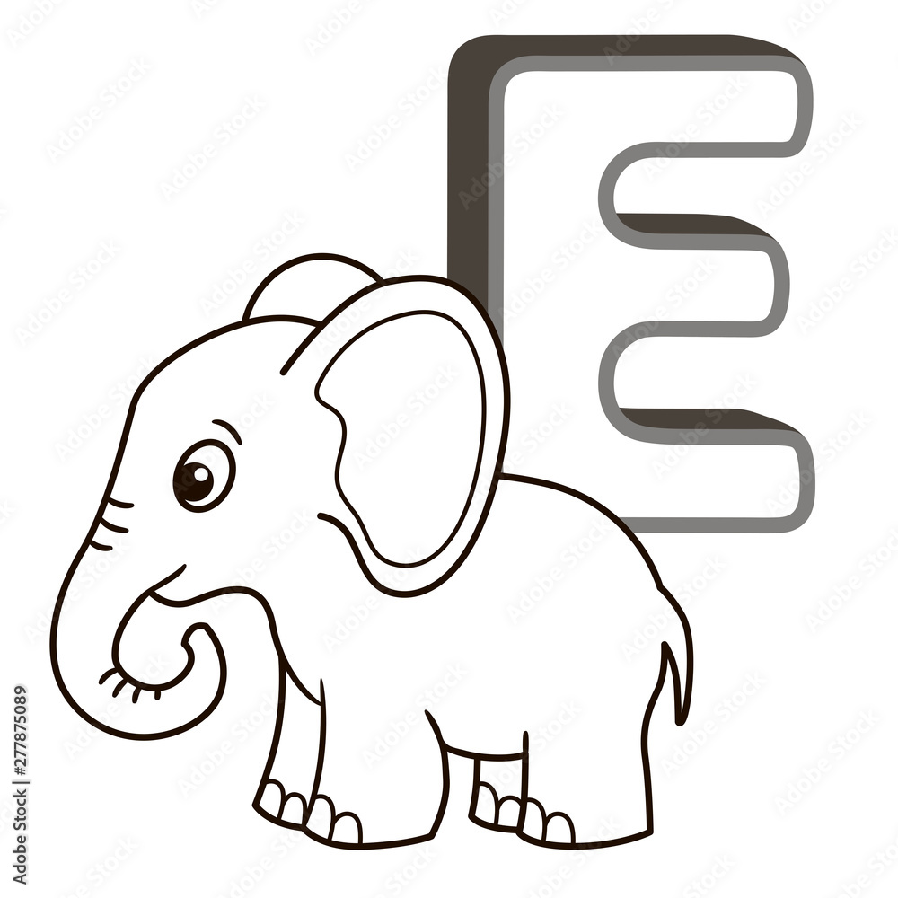Animal Alphabet Coloring Pages E