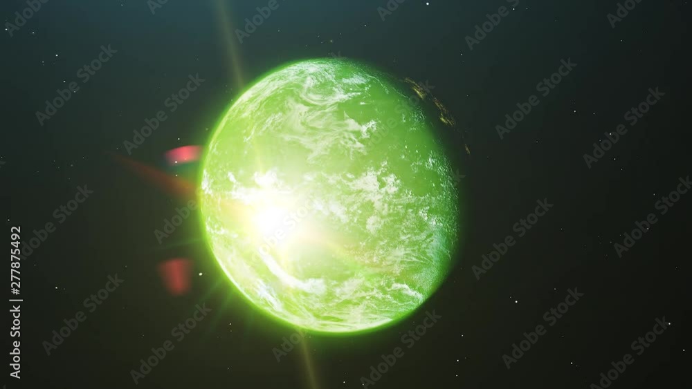 Planet earth from space. High detailed animation. Sunrise view from ...