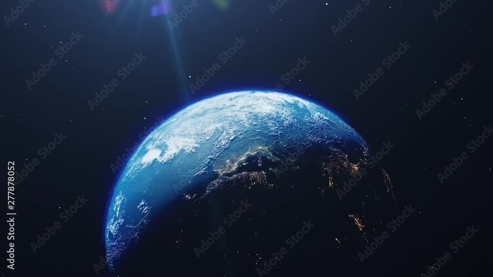 Beautiful sunrise world skyline. Planet earth from space. Planet earth ...