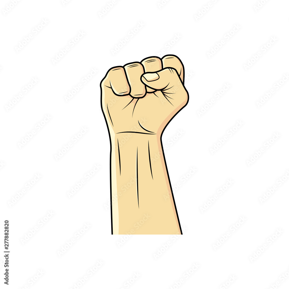 fist hand gesture with white background wallpaper vector illustration ...
