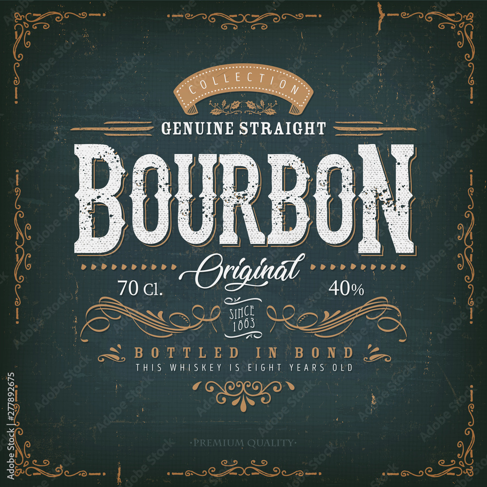 Vintage Whisky Label For Bottle/ Illustration of a vintage design ...
