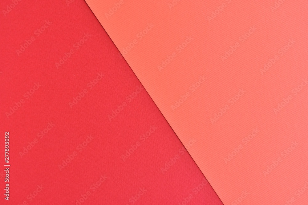 Two tone paper background with red and orange color. Blank colorful ...